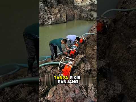 DRAINAGE OF PUDDING WATER IN TRUMBU KARANG ROCKS #shorts