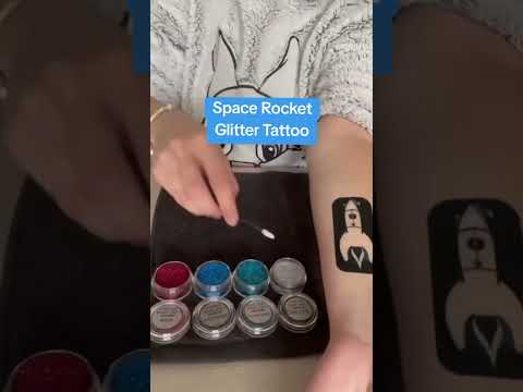 How to make a glitter tattoo rocket for kids, fun sparkly temporary tattoo #glittertattoo #kids