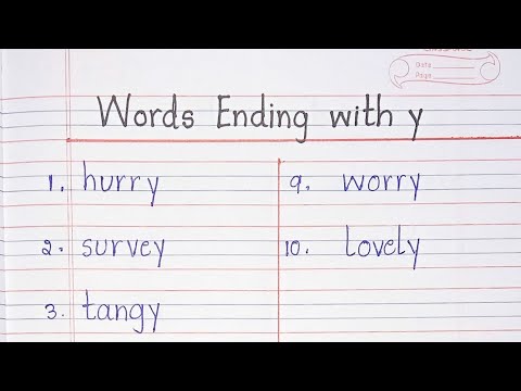 Words Ending with y
