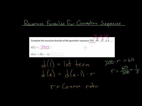 Recursive Formulas for Geometric Sequences