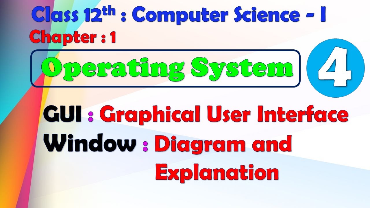 12th Computer Science Paper-I : Chapter-1 | Operating System | Graphical User Interface GUI | Window