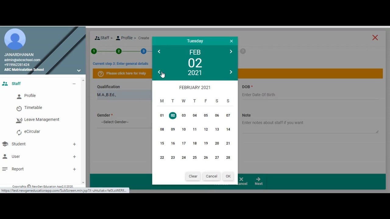 How to Create the Staff Profile?