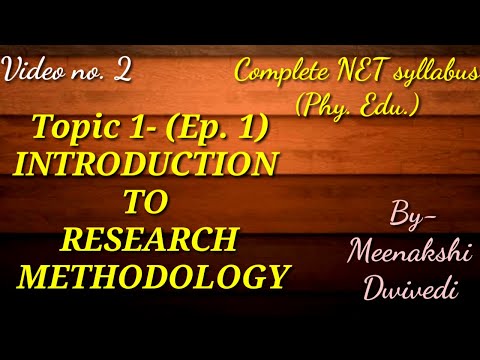 Introduction to Research Methodology - 1 Video Lecture - Crash Course ...