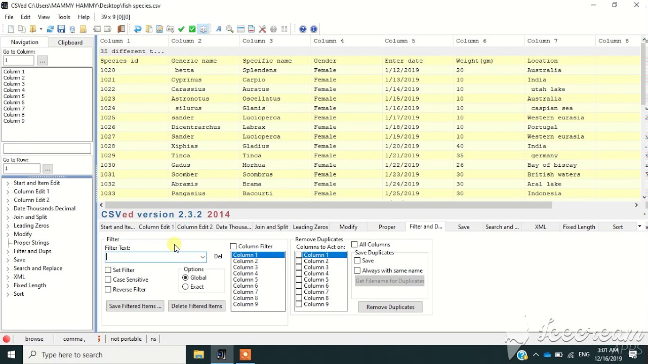 How to use CSV editor