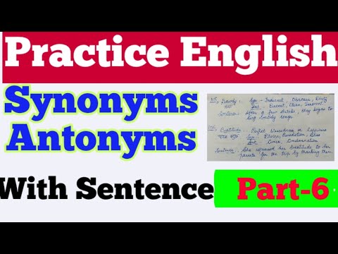 Part-6 / Synonyms Antonyms/ Sentences with their meaning in Hindi/ Practice English/EPFO/IBPS/SSC