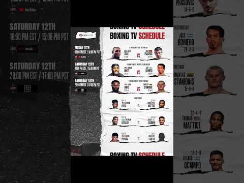 This Week's Boxing TV Schedule πΊπΈ & π¬π§ - 11-12 April 2025