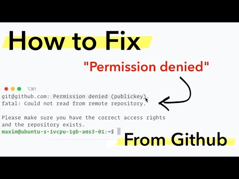 How to Fix "Permission denied" Error From Github
