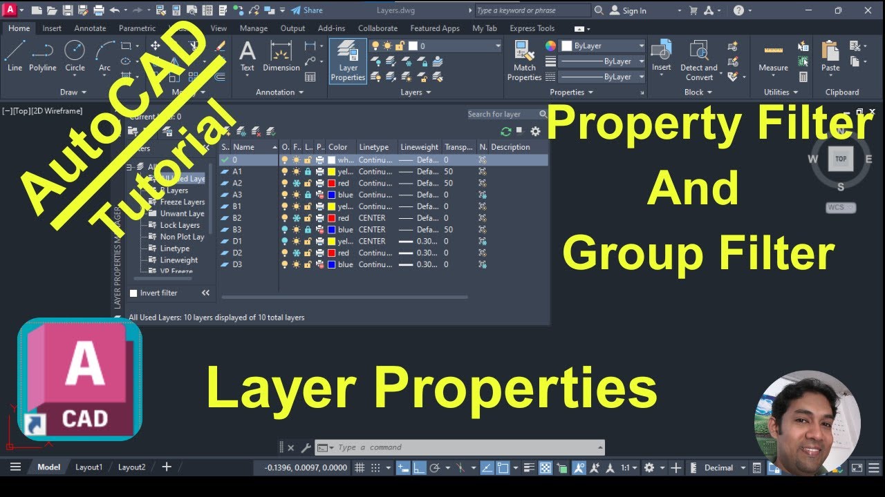 AutoCAD Layer Properties (Group Filter & Property Filter)