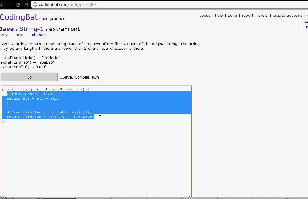 CodingBat.com Java Puzzles 13