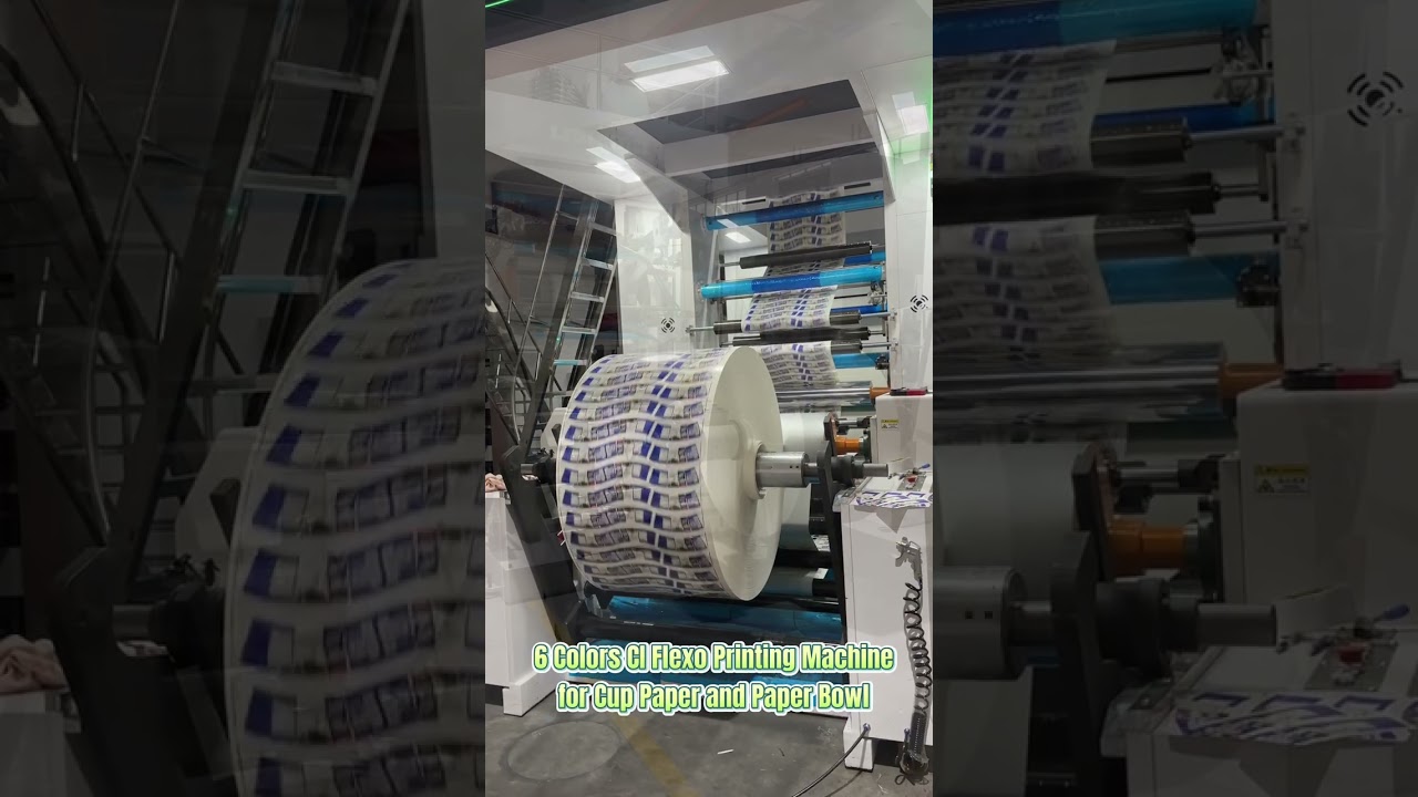 6 colors CI flexo printing machine for paper cup paper bowl printing with high accuracy good quality