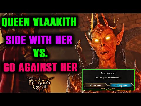 Queen Vlaakith All Outcomes - Side With Vlaakith or Be Against Her (Vlaakith Kills Full Party) BG3