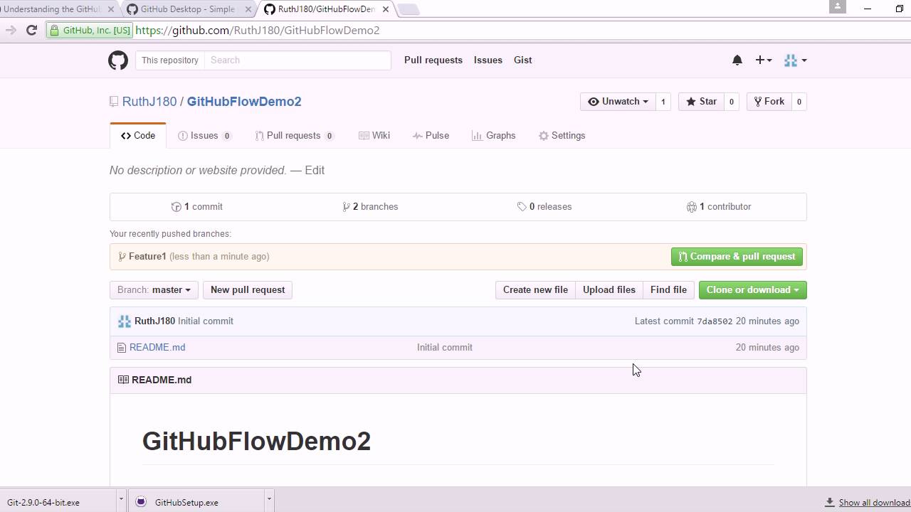 GitHub Flow Workflow using GitHub Desktop - 6/22/16