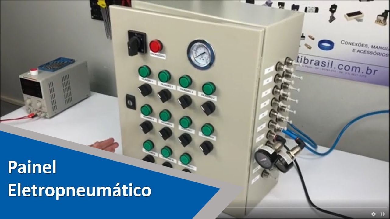 Painel eletro-pneumático com temporizador elétrico