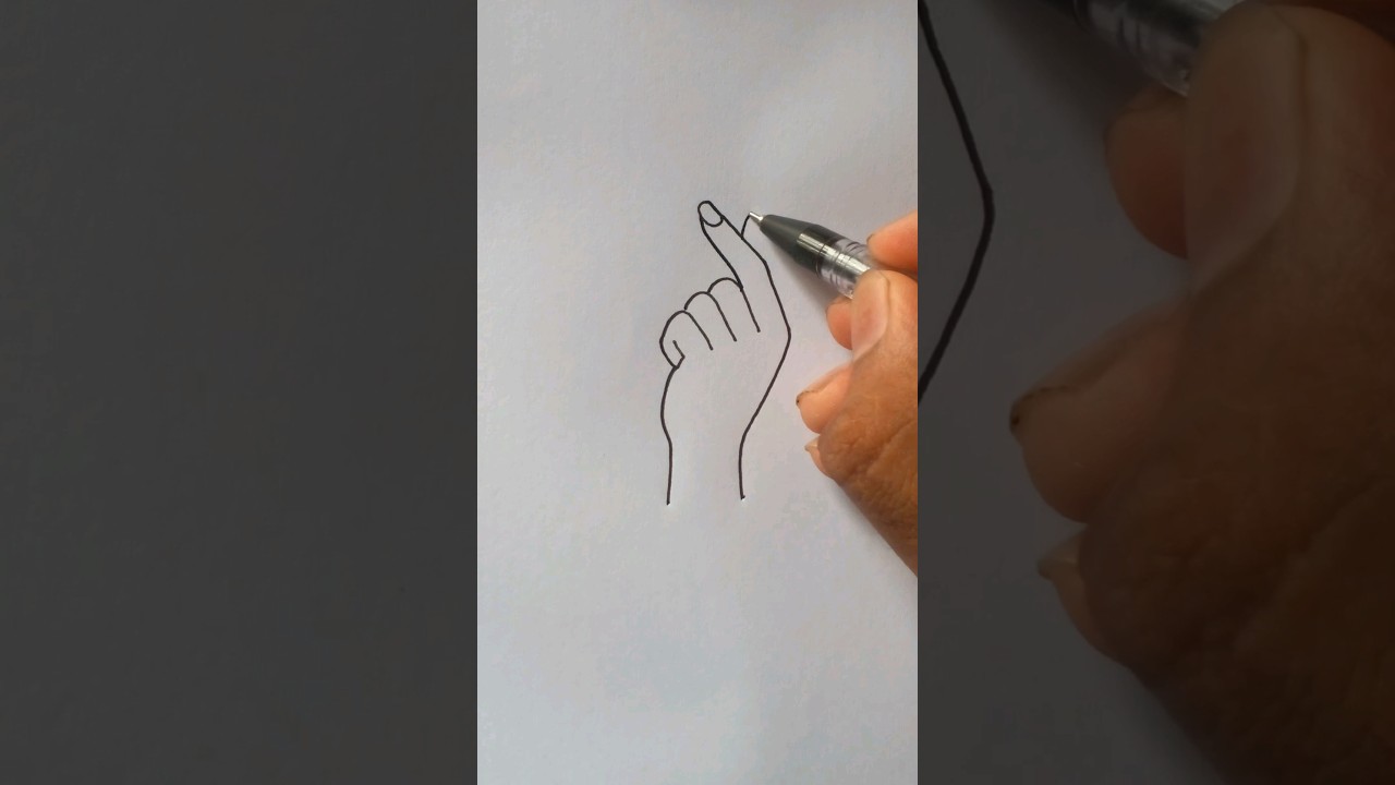 Finger heart drawing easy