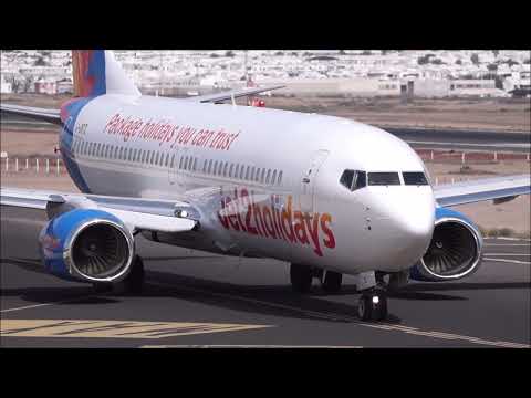 Jet2 Holidays Boeing 737 Landing and Take Off at Lanzarote Airport
