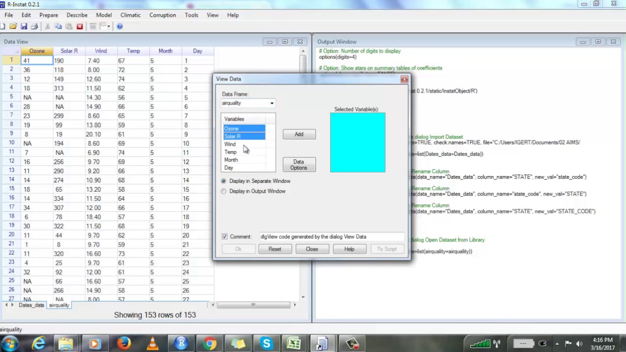 R Instat ViewData
