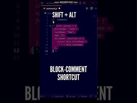 🤩 VS Code Block Comment Shortcut is very Easy & Super-useful! #shorts #javascript #vscode
