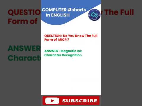 Do you know the full form of MICR | #shorts | #computer