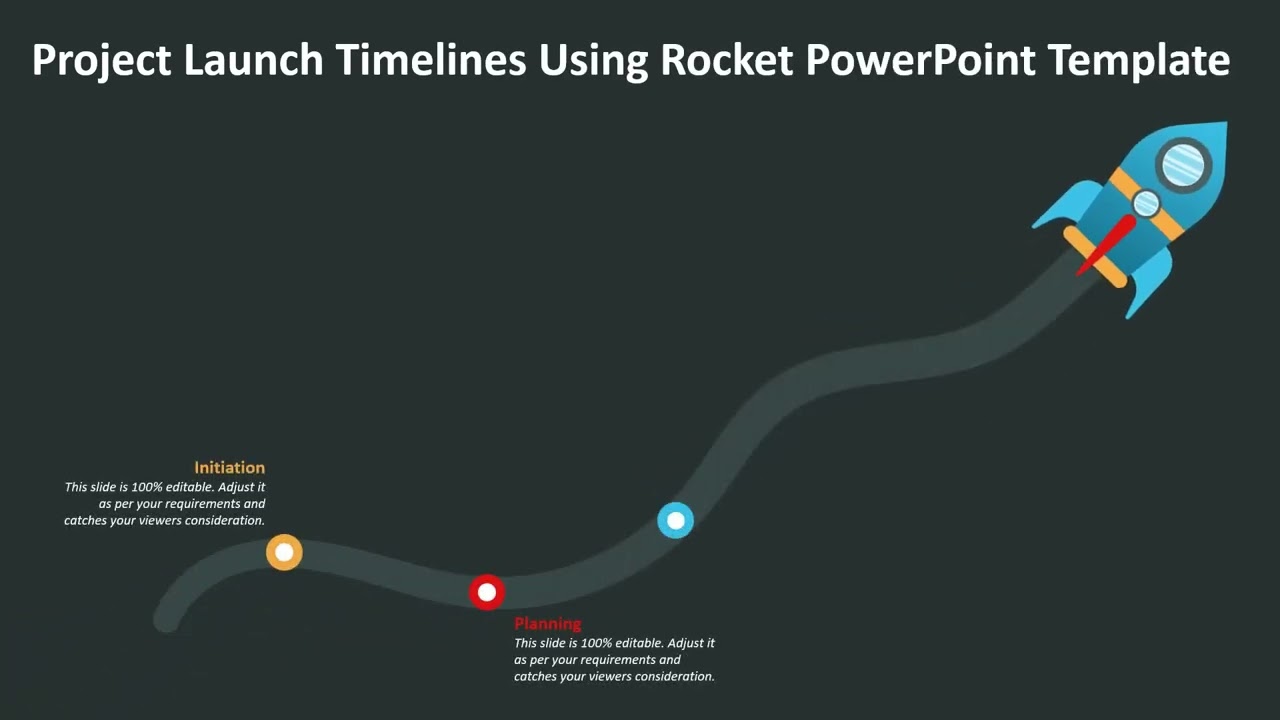 Project Launch Timelines Using Rocket PowerPoint Template | Kridha Graphics