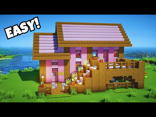 Cherry & Spruce House +Tutorial (Free) 🏡85 Minecraft Map