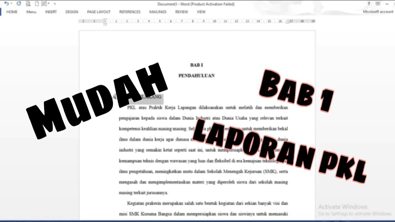 Tutorial cara membuat bab 1 Laporan PKL