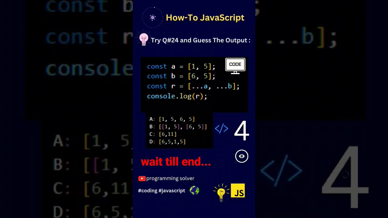 How To Code JavaScript Q#24, Try Solve & Guess The Output #shorts #coding #programming #javascript