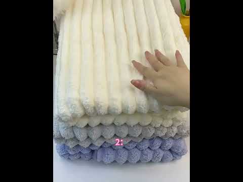 Wave pattern coral fleece bath towel #bathtowel #factory