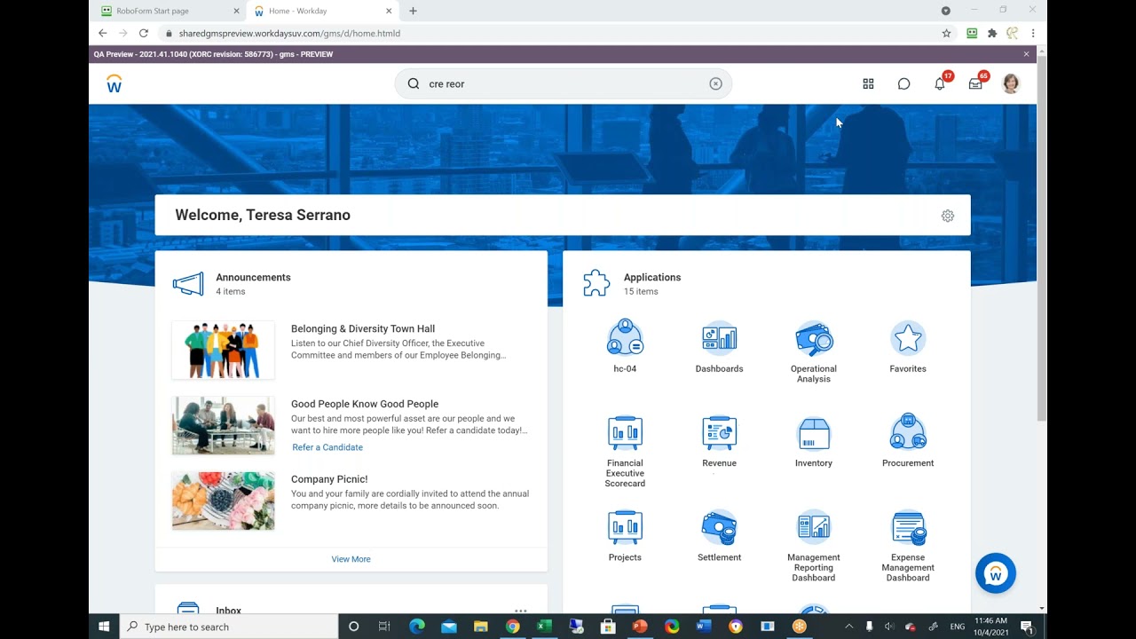 Workday Financial Introduction and Navigation