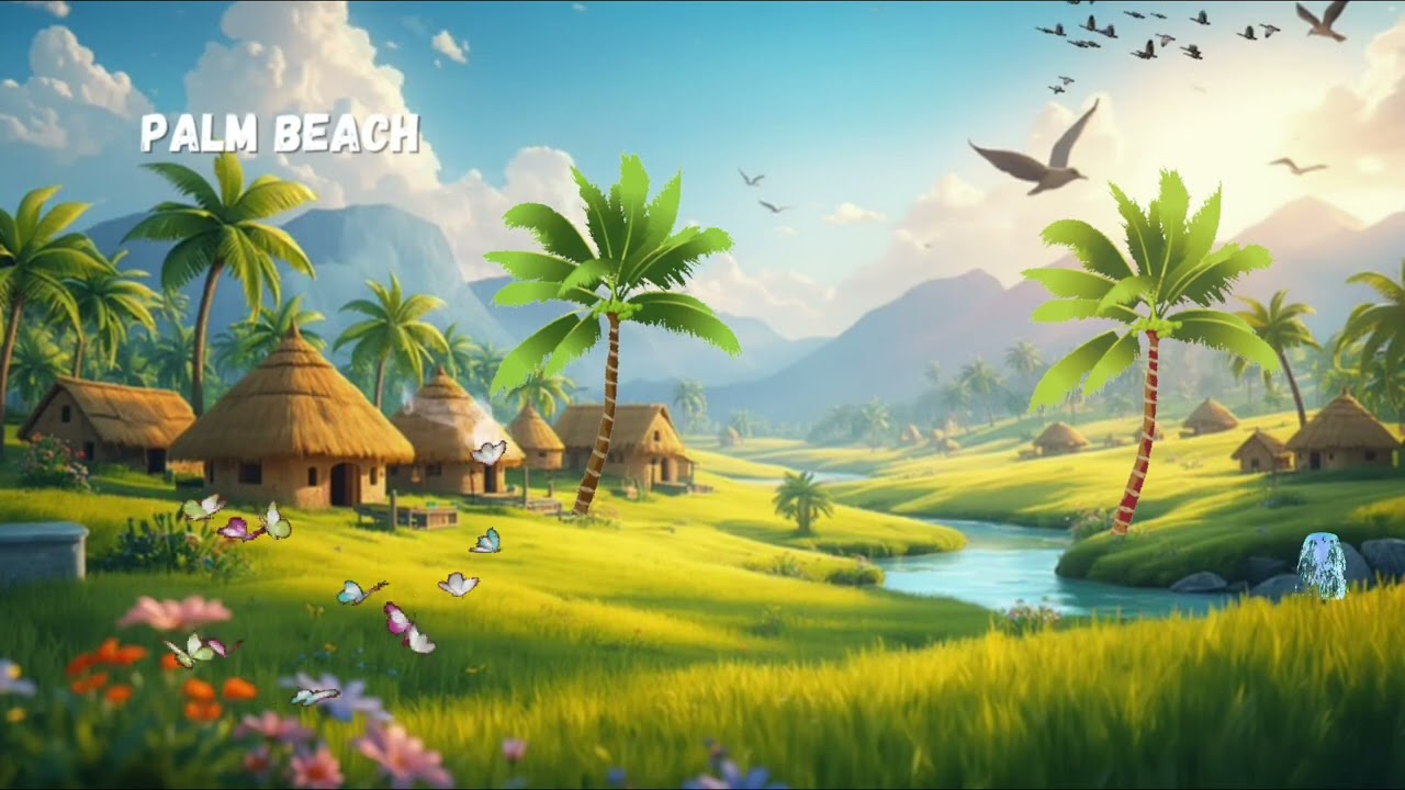 Cartoon Mountain Landscape Background: Vibrant Vector Art for Nature Designs & Wallpapers