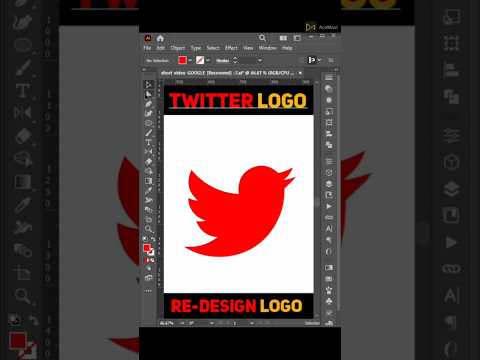 Redesign Twitter Logo in Adobe Illustrator #redesign #twitter #logo #illustrator #shorts