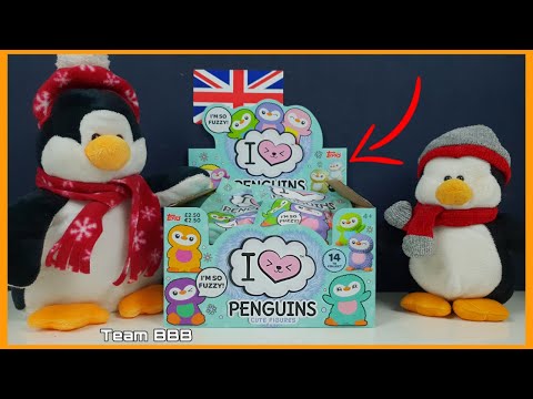 I LOVE PENGUINS! ๐ง Full Box RARE found! ๐งBy Topps Mystery Cute Fuzzy figures 14 to collect