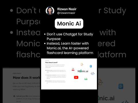 Monic Ai is an AI-powered flashcard learning platform #monic #monicai #ai #gpt5 #viral #trending