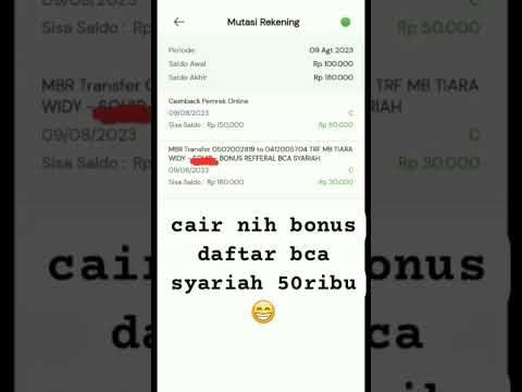 Bonus Daftar Bank BCA SYARIAH #shorts #bonus #bankbca #bank #bcasyariah