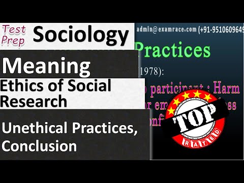 Ethics of Social Research: Meaning and Unethical Practices (Sociology)