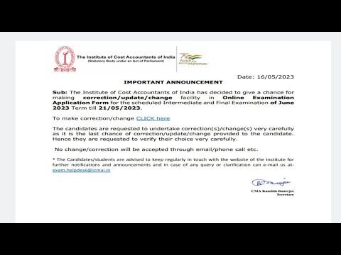 your CMA exam application form ah edit panalam - Happy news