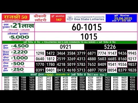 Rajshree 50 Buth Weekly Lottery Result Today | rajshree 50 lottery result today live draw