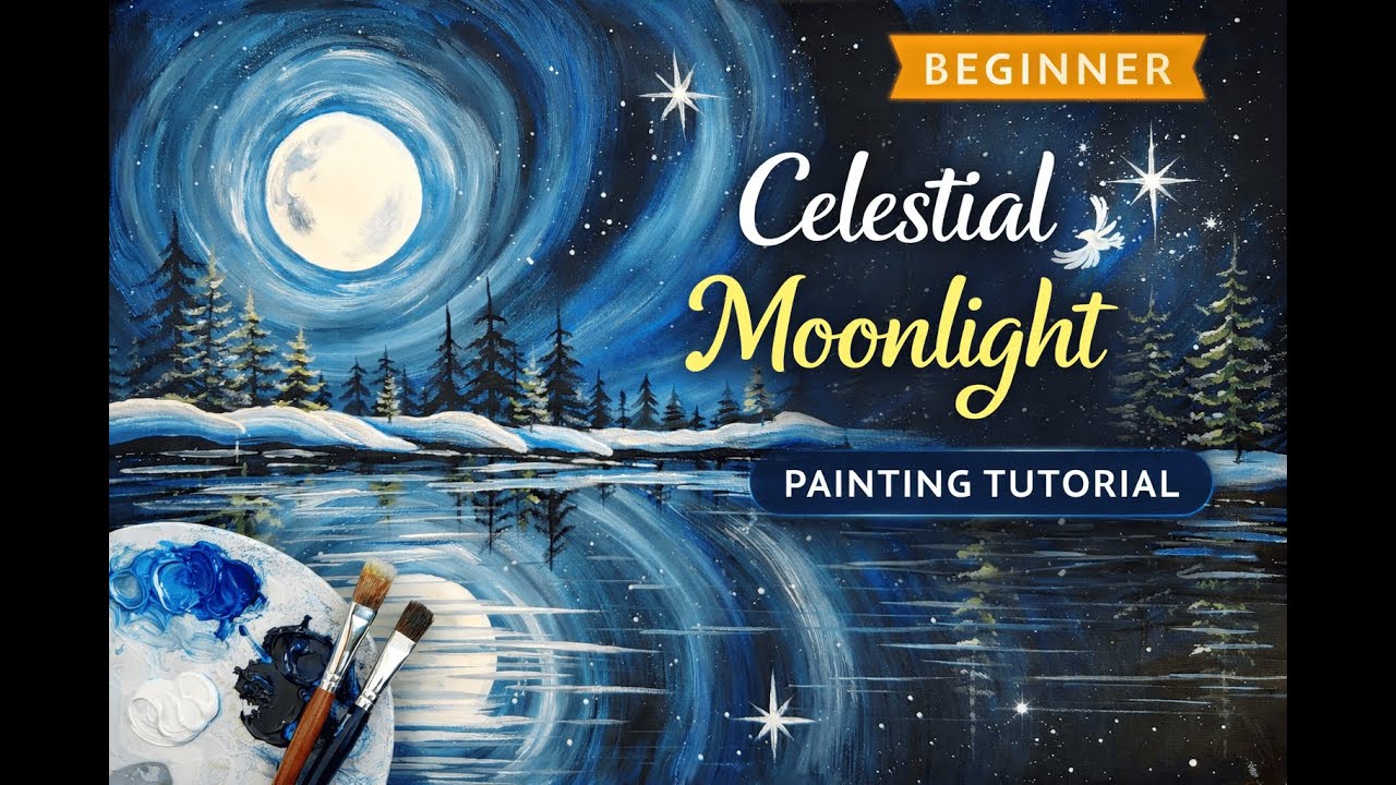 “Celestial Moonlight” | Real-Time Painting Tutorial