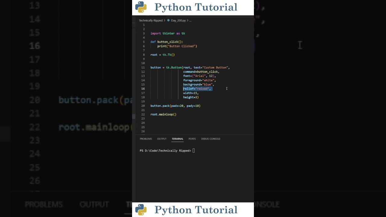Customizing Tkinter Buttons | Python Tutorial