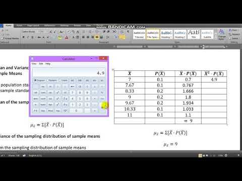 STATPRO E11 - Mean and Standard Deviation of the Sampling Distribution of Sample Means