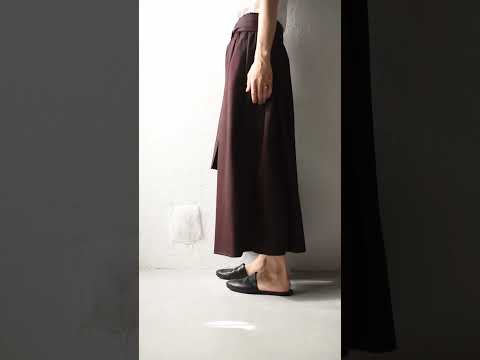 BISHOOL Urban Wool Gabardine YUKATA Pants black × wine