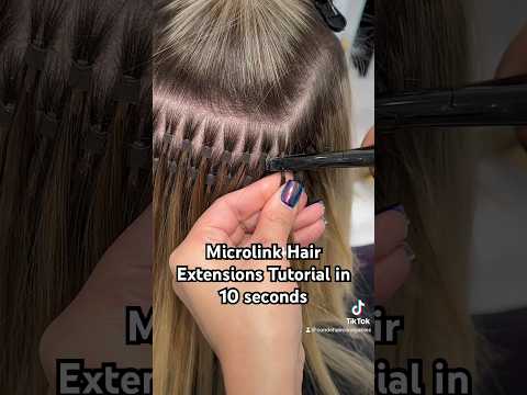 Microlink Hair Extensions tutorial in 10 seconds! #hairextensions #microlinks #hairtutorial #hair