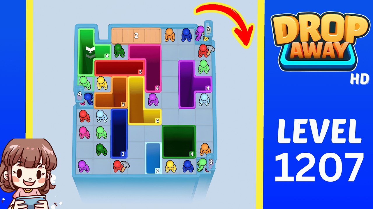 Drop Away Level 1207 Solution Walkthrough