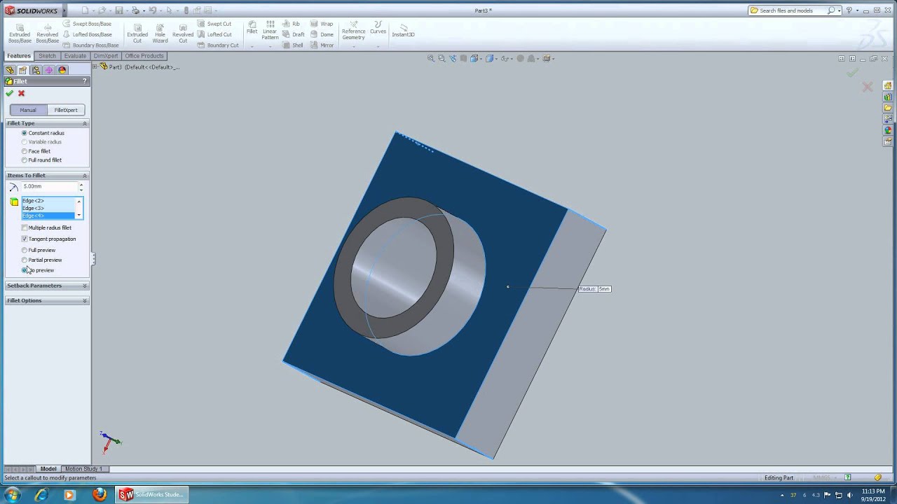 SolidWorks 2013 Tutorial Lesson 1 HD