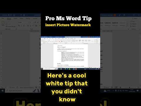 How to Insert a Picture Watermark in Word - Pro Tips for Microsoft Word