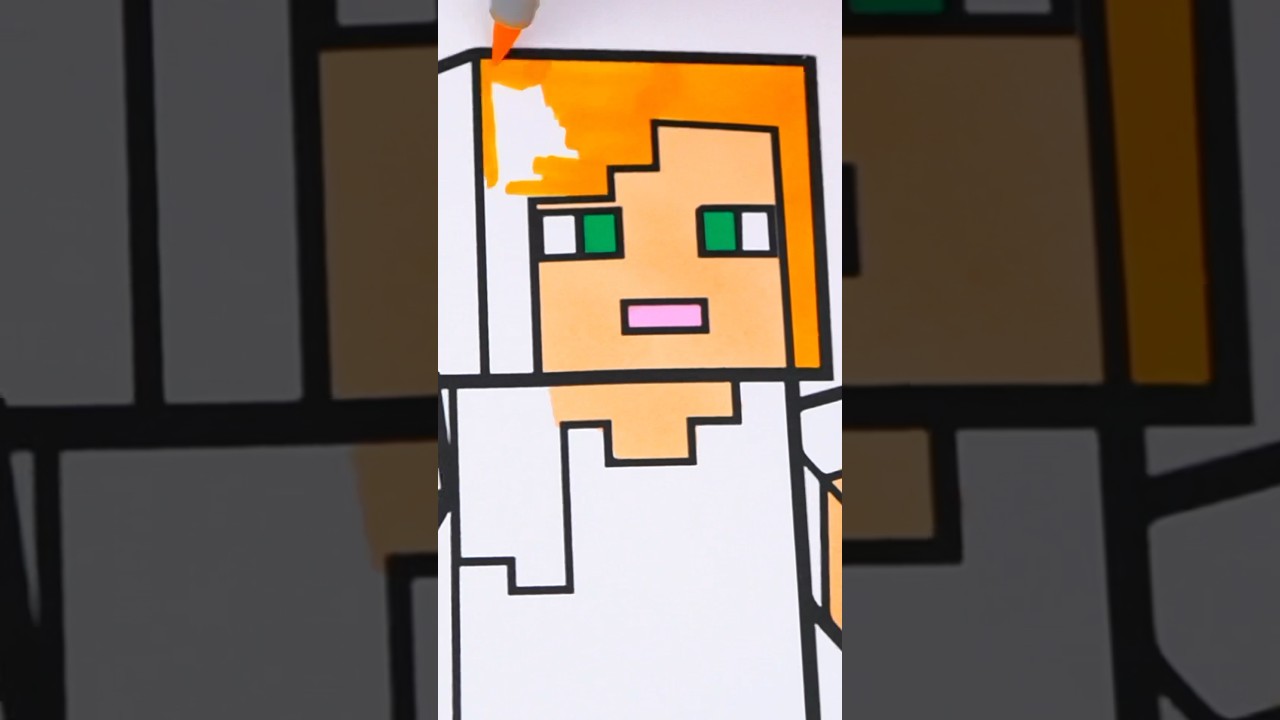 Coloring Minecraft Alex #minecraft #coloring #art