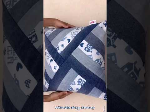 how to sew denim pillow case tutorial#wandeeeasysewing #pillowcase#pillowcushiontutorial#jeansdiy