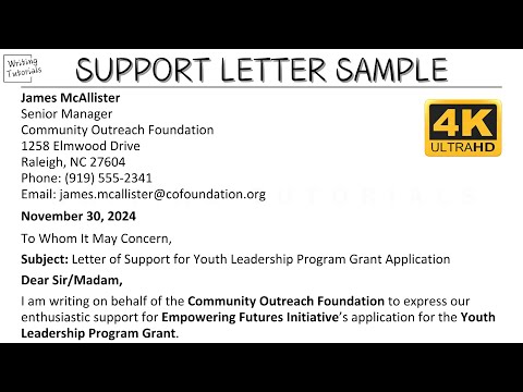 How To Write Support Letter with Sample and Explanation | Writing Tutorials
