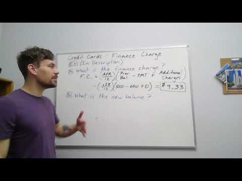 Credit Cards: Finance Charge