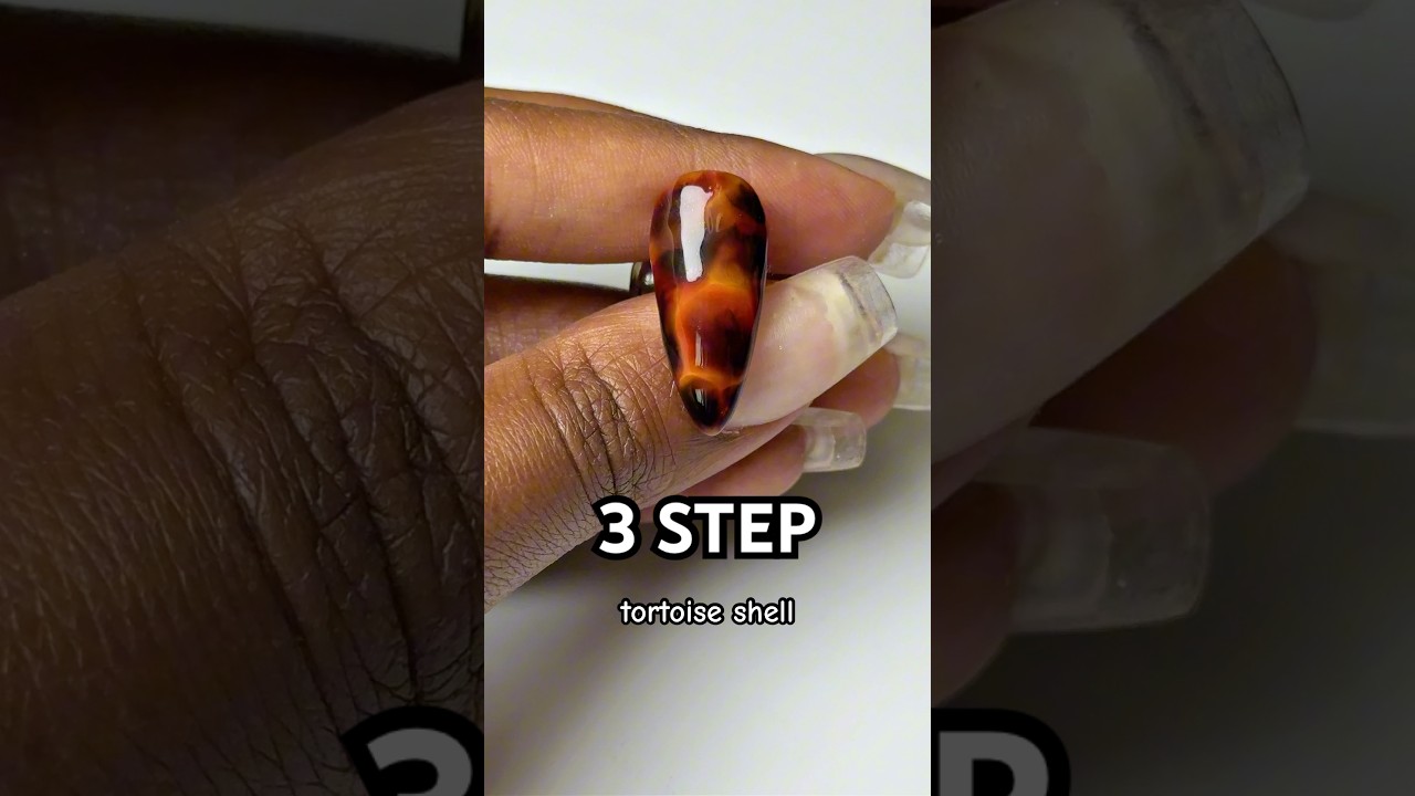 TORTOISE SHELL NAIL ART TUTORIAL 🐢🤎 #nails #nailart #naildesign #nailtutorial #tortoiseshellnails