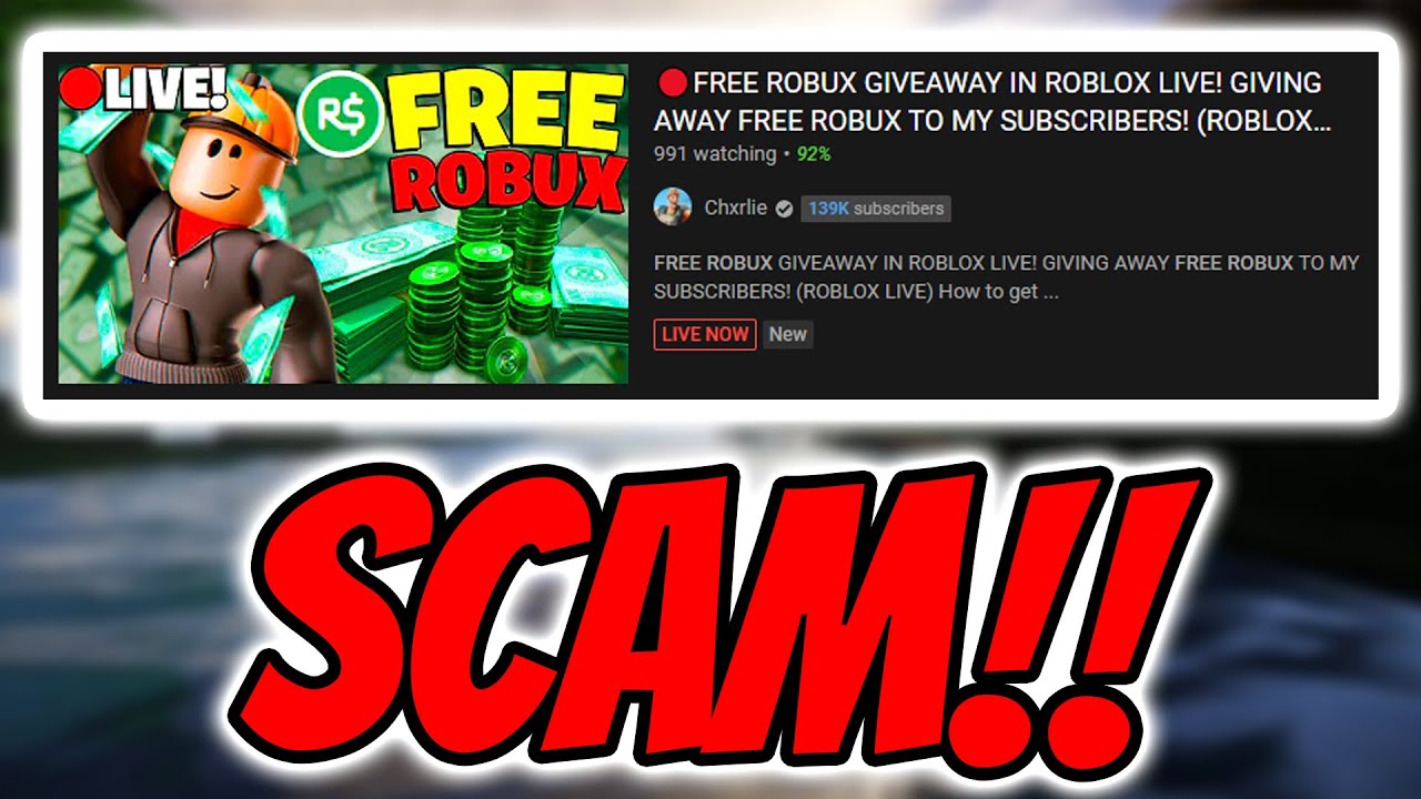 Fake Free Robux Livestream Scammers Need To Be Stopped...